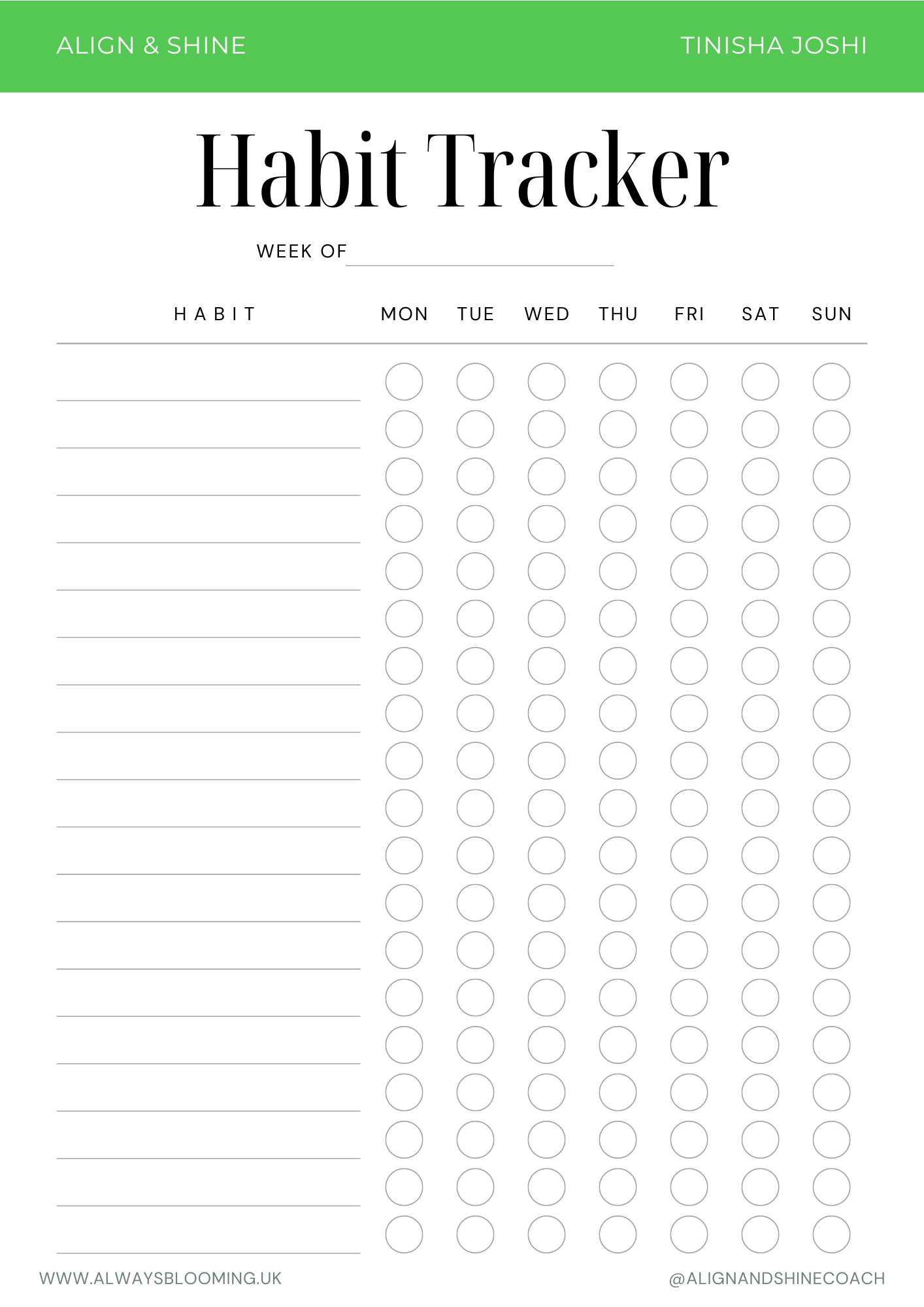 Habit Tracker – Always Blooming UK